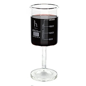 hBARSCI Handmade Beaker Wine Glass, Made of Lab Grade Borosilicate 3.3 Glass - 250mL Capacity, Dishwasher Safe