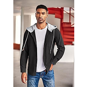 COOFANDY Men's Corduroy Jacket Long Sleeve Regular Fit Button Down Winter Shirt Shacket