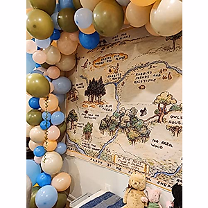 100 Acre Woods Bear Backdrop Baby Shower 7x5 Bear Background Happy Birthday Bear Home Map Backdrops for Kids One Year Old
