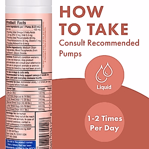 Bark & Whiskers Antarctic Krill Oil Liquid Pump, 1.45 Fl. Oz. (186 Pumps), for Dogs and Cats, EPA and DHA for Brain and Joint Health, Veterinarian Formulated, MSC Certified, Non-GMO, Dr. Mercola