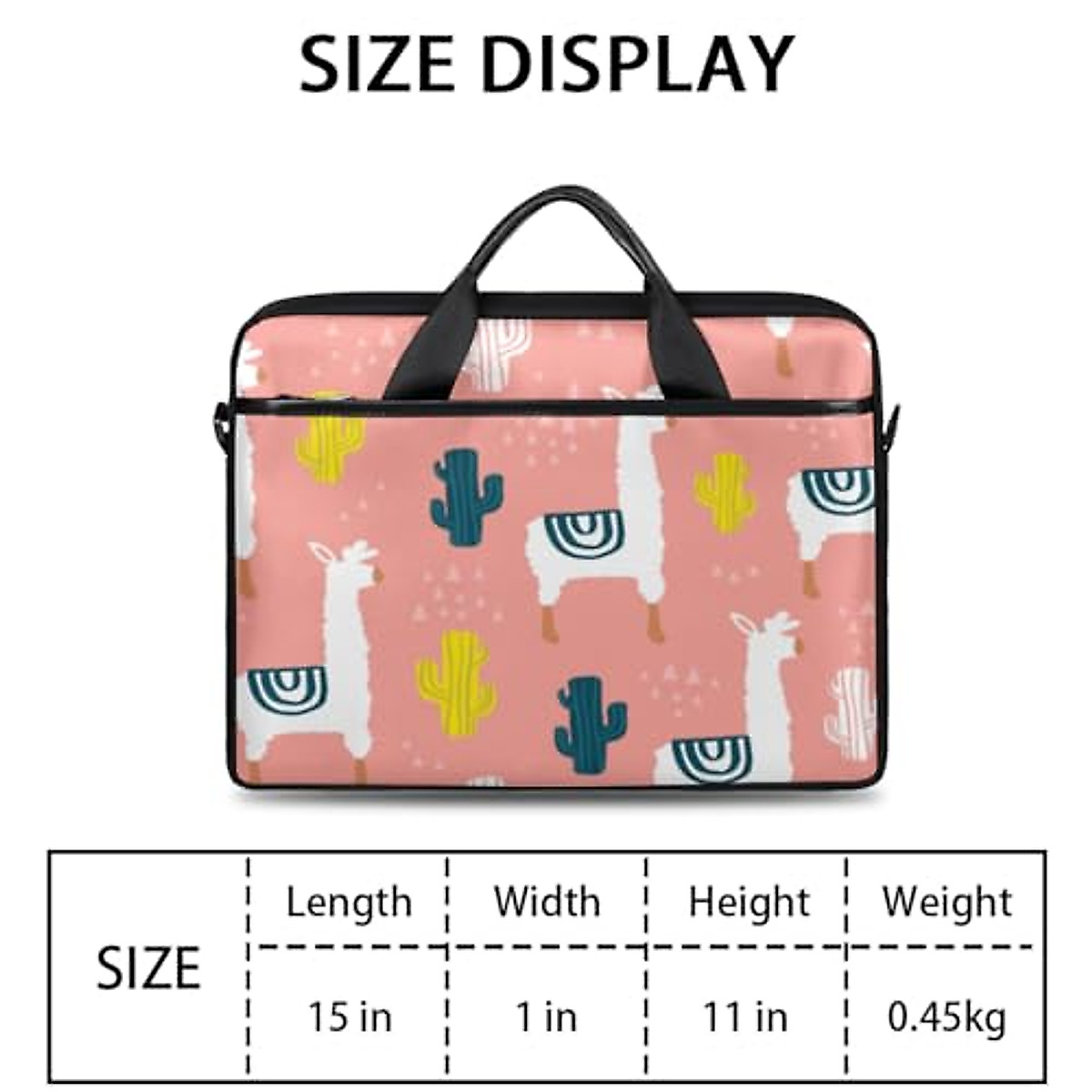 Lama Cactus Laptop Computer Bag Waterproof Shoulder Messenger Bag 13-15 inch Durable Laptop Tote Bag with Shoulder Strap Handle Lightweight Crossbody Briefcase