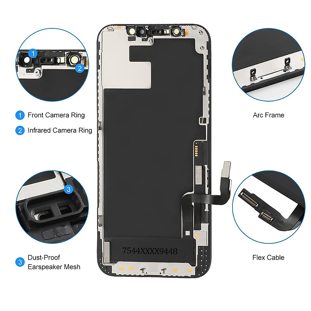 Tsikoyooe for iPhone 12/12 Pro Screen Replacement 6.1 inch, 3D Touch LCD Display Digitizer Touch Screen Assembly with Repair Tools, Compatible with iPhone 12/12 Pro 6.1 inch