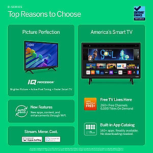 VIZIO 43-inch D-Series Full HD 1080p Smart TV with Apple AirPlay and Chromecast Built-in, Alexa Compatibility, D43f-J04, 2022 Model