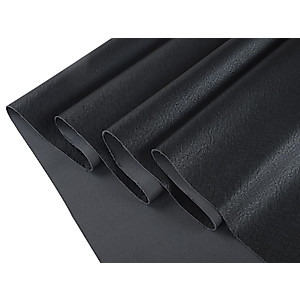 CDY Toothpick Texture Faux Leather Roll: Solid Color Faux Leather Sheets 13.8"X53" PU Fabric Leather Perfect for Crafts Handbags Wallets Jewelry Earrings Bows Making (Black)