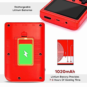 Retro Handheld Game Console with 400 Classical FC Games 3.0 Inches Screen Portable Video Game Consoles with Protective Shell Handheld Video Games Gameboy Support for Connecting TV & Two Players(Red)