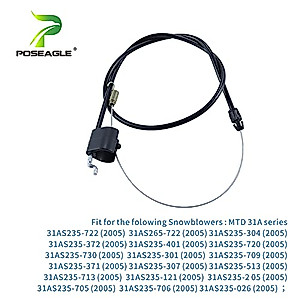 POSEAGLE 946-04091 Clutch Cable Compatible with MTD 946-04091 Clutch Cable, MTD 746-04091 Clutch Cable, 946 04091, 746 04091, 74604091, 94604091 Cable for MTD Many Snow Throwers