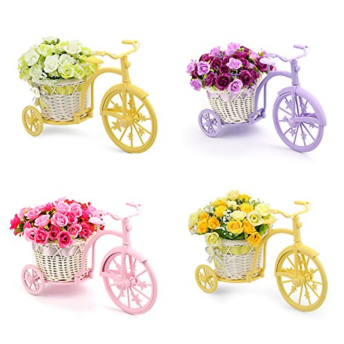 Louis Garden Nostalgic Bicycle Artificial Flower Decor Plant Stand (Pink)