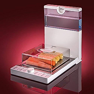 STX Evolution Foldable Family-Sized Food Steamer, Model STX-EV-WH, Featuring a Large Capacity (1.8 Liter) BPA-Free Water Reservoir with Time Matched Water Levels and Dual Level Stackable Trays