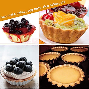 HQdeal 30 Packs Egg Tart Molds, Mini Aluminum Cake Muffin Moulds Tins Pans, Non-Stick Cupcake Cake Moulds, Pudding Moulds, Baking Cookie Moulds, Kitchen Resuable Baking Tools(Silver)