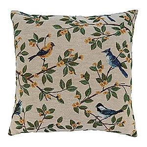 SARO LIFESTYLE Jacquard Bird Throw Pillow with Poly Filling, Multi, 18"