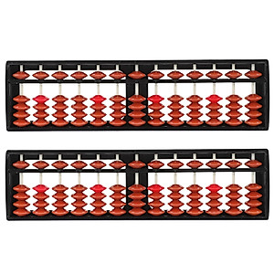 Toddmomy Abacus Soroban 13 Digits Rods 2pcs Japanese Chinese Calculator Abacus Educational Tools Abacus Counting Tool for Kids Adults