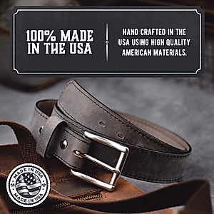 The Baron Leather Belt for Men | Made In USA | Men's Full Grain Leather Belt