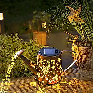 ANYTALK Solar Watering Can with Lights, Hanging Solar Waterfall Lights Outdoor Garden Decorations, Waterproof Solar Garden Lights for Yard Porch Backyard Lawn Pathway Landscape Walkway Patio (Fairy)