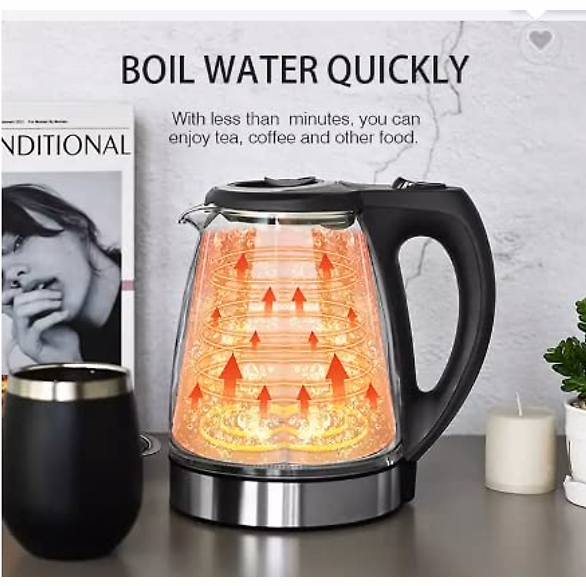 Malicksnd Electric Kettle Water Boiler Tech & amp, Heater Cordless