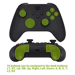 eXtremeRate Hope Programable Remap Kit for Xbox Series X/S Controller, Upgrade Boards & Redesigned Back Shell & Side Rails & Back Buttons for Xbox Core Controller - Textured Green