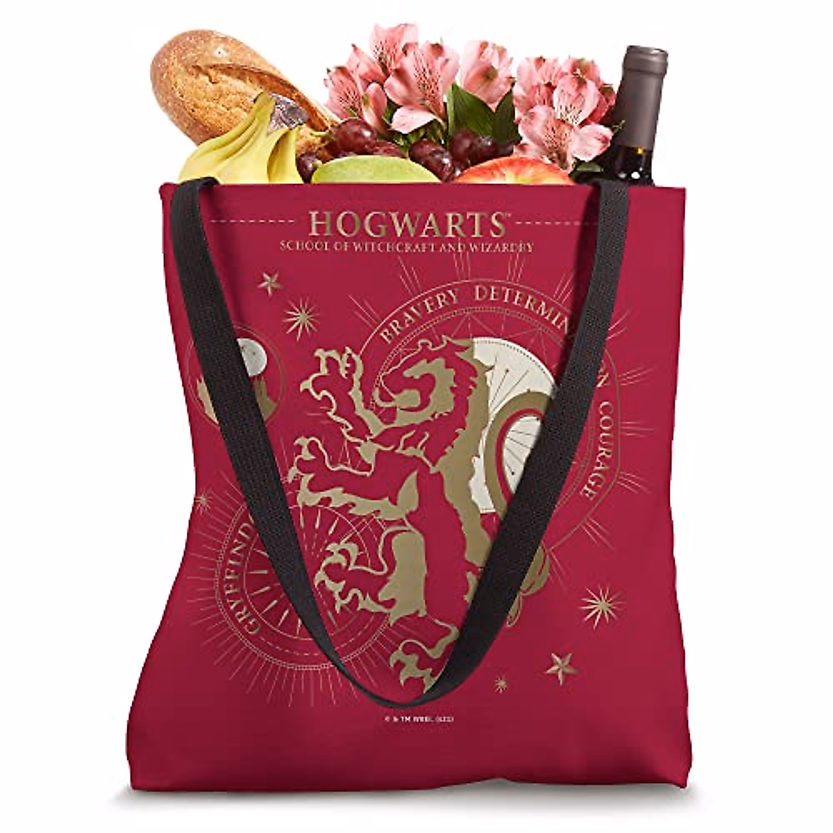 Harry Potter Bravery, Deterimation, Courange, Gryffindor Tote Bag
