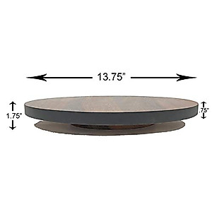 Woodard & Charles Round Lazy Susan Turntable with Stainless Steel Ball Bearing Mechanism (Black)