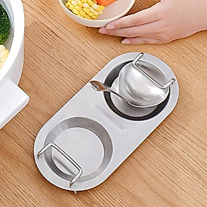 Zerodeko Stainless Steel Spoon Rack Convenient Spoon Rack Countertop Ladle Rest Kitchen Scoop Rack Wear-resistant Scoop Holder Soup Ladle Rack Drip Catcher Storage Accessories