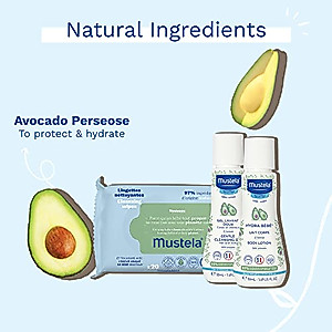 Mustela Bebe On-The-Go Travel Set - Baby Skin Care & Bath Time Gift Set - Natural & Plant-Based - 3 Items Set - Packaging may vary