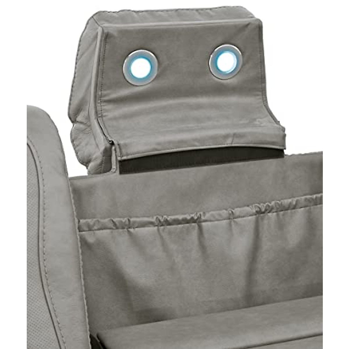 Signature Design by Ashley The Man-Den Leather Power Reclining Sofa with Adjustable Headrests & Wireless Charging, Gray