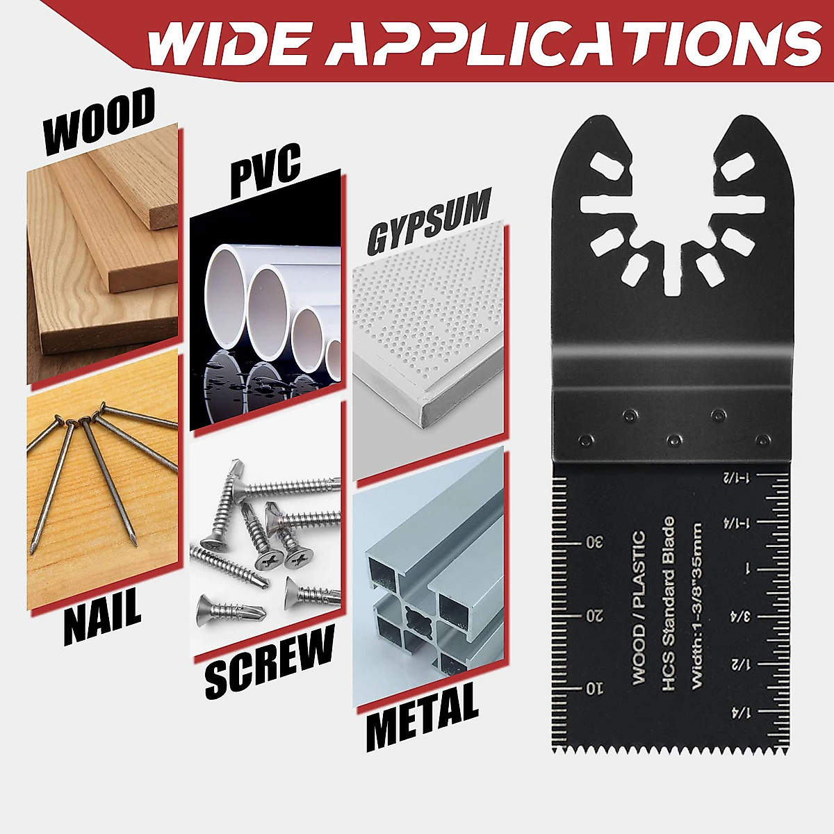 Adust 110 Wood Multitool Blades Kit Multi Tools Blades Oscillating Saw Blades Fit Dewalt Tools Ryobi Bosch Ridgid Milwaukee Rockwell Fein Multimaster Craftsman Oscillating Tool Blades (110)