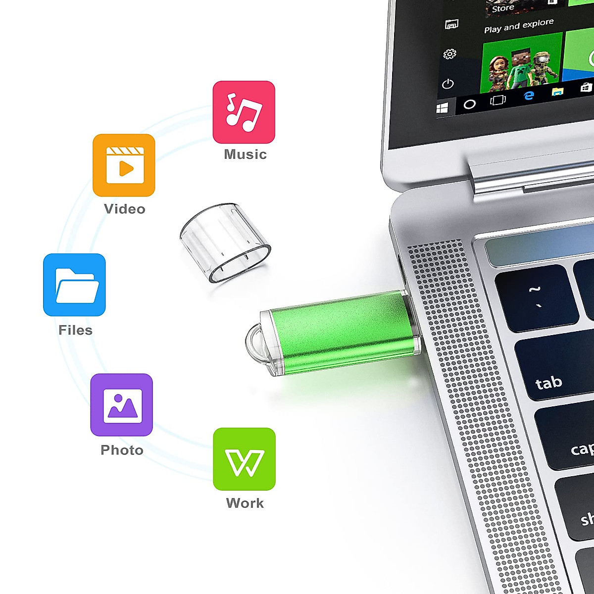 K&ZZ 16GB Flash Drive 10 Pack 16 GB USB Flash Drives Thumb Drive USB Stick 16G Memory Stick USB Drive USB 2.0 Pen Drive, Multicolored