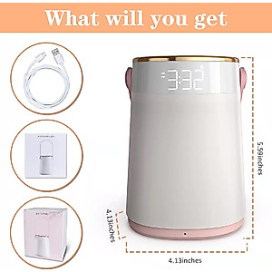 Lotuze Night Light Dimmable for Kids, Rechargeable Portable Touch Lamp with Alarm Clock, Nursery Night Light with Time and Temperature Display for Bedroom, Nursery