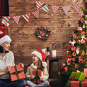 10 Pieces Christmas Fabric Bundles Sewing Quilting Fabric Xmas Red and Green Candy Cane Printing Fabric Squares Craft Fabric for Patchwork Sewing DIY Craft Christmas Party Supplies (20 x 15.75 Inches)