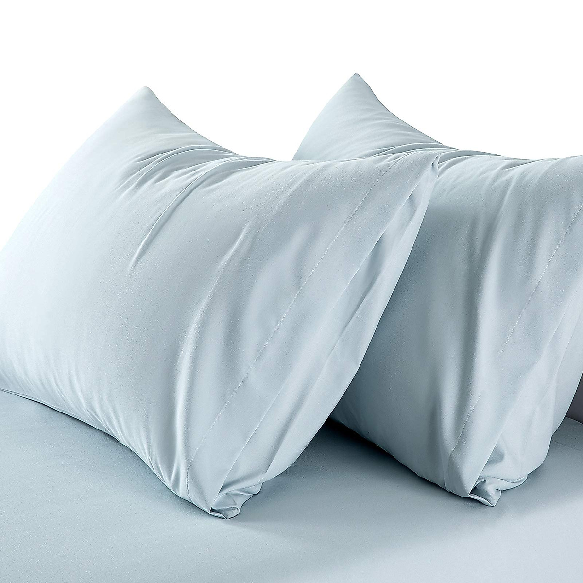 SiinvdaBZX 1800 Thread Count Microfiber Pillowcases Queen Size Set of 4 - Envelope Closure Pillow Cases - Ultra Soft Easy Care (Baby Blue)