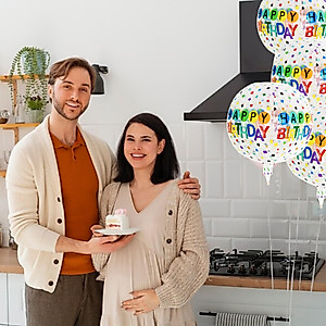 GLASNES 4 Pieces Large Happy Birthday 4D Balloons 22 Inches for Birthday Party Baby Shower Decor Supplies