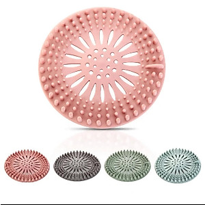 Kisskin Hair Catcher and Drain Protector for Sink, Bath Tub, Shower, Laundry & Kitchen Thermo Plastic for Longer Life 5 Pack Easy to Use Great Colors