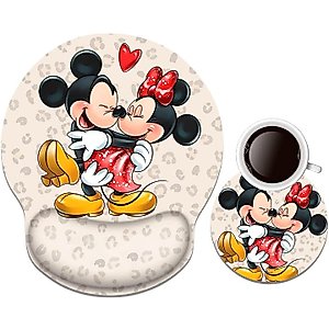 Capriceblue Ergonomic Mouse Pad with Wrist Support Matching a Cute Coaster, Wrist Rest Mouse Pads for Home Office Computer, Laptop, Mac, Comfortable for Easy Typing Pain Relief
