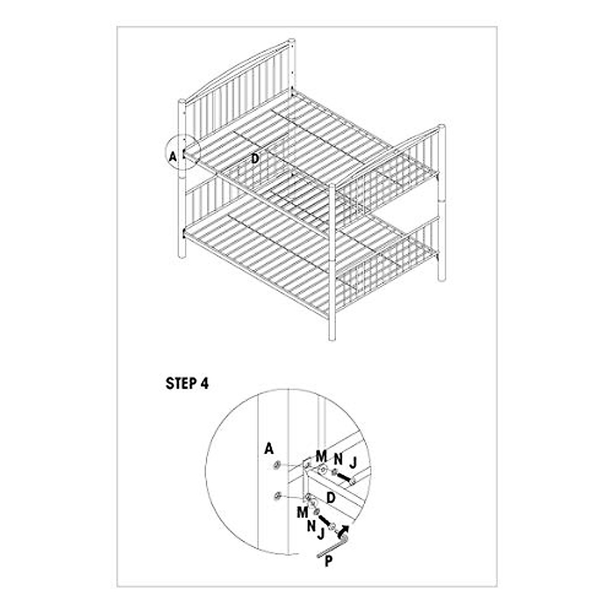 Powell Heavy Metal Bunk Bed, Full Over Full, Pewter