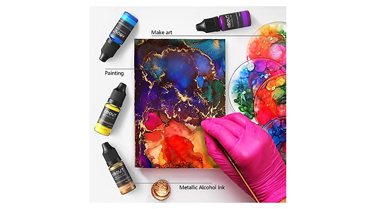Alcohol Ink Set - 30 Vibrant Alcohol-Based Colors for Resin & Art