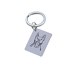 Dog Tag keyring, Customization Jewelry, Personalised Keyring - Calendar Photo Engraved Key Chain Fob - Pet Picture Jewelry, Pet Tag with Address, Dog Picture with address, Engraved your Phone Number