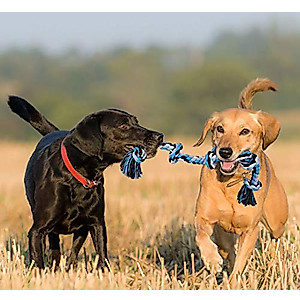 Bmag Dog Rope Toys for Aggressive Chewers, Heavy Duty Dog Toys for Medium Large Dogs, Tough Twisted Rope Toy with 5 Knots