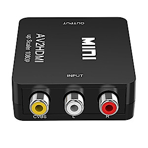 ABLEWE RCA to HDMI,AV to HDMI Converter, 1080P Mini RCA Composite CVBS Video Audio Converter Adapter Supporting PAL/NTSC for TV/PC/ PS3/ STB/Xbox VHS/VCR/Blue-Ray DVD Players