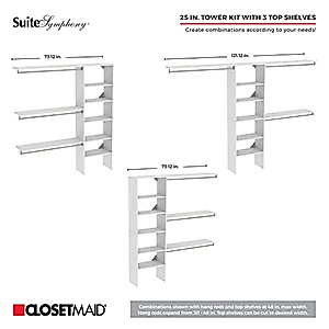 ClosetMaid 1936340 SuiteSymphony Modern 25-Inch Closet Organizer with Shelves, 2-Doors and 4-Drawers, Natural Gray