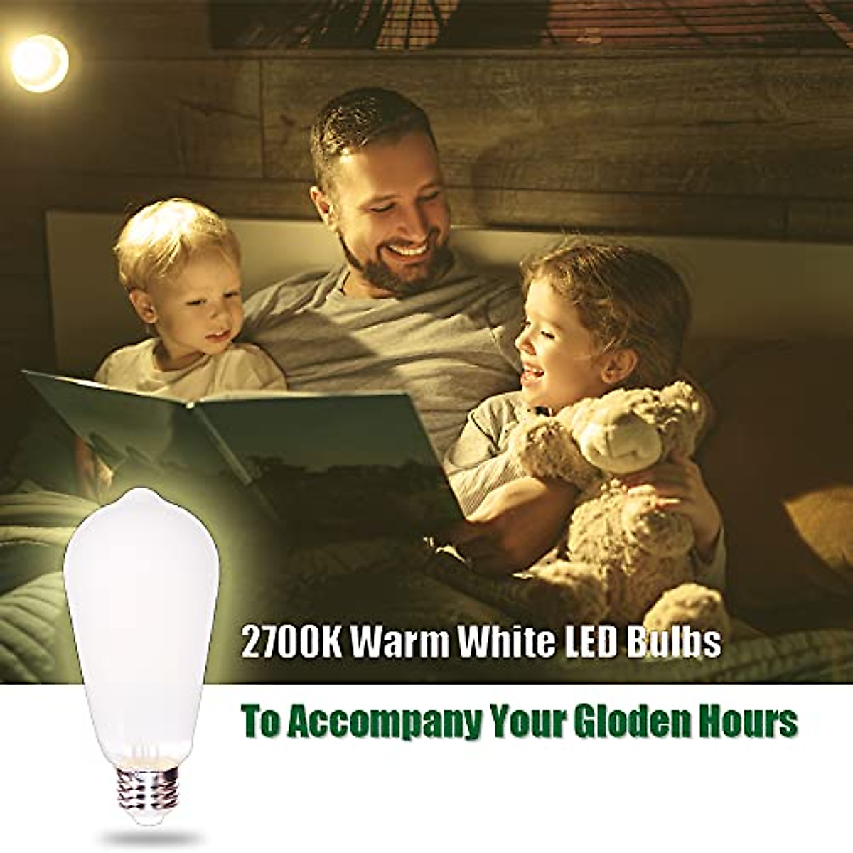 Vintage LED Bulbs ST64 6W Equivalent 60W, 2700K Warm White 800lm Dimmable Brightness LED Light Bulbs with E26 Base and Frosted Glass Cover, Pack of 3 (2700K, 6W)