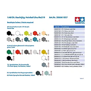 Tamiya Models Heinkel He 219 Uhu Model Kit