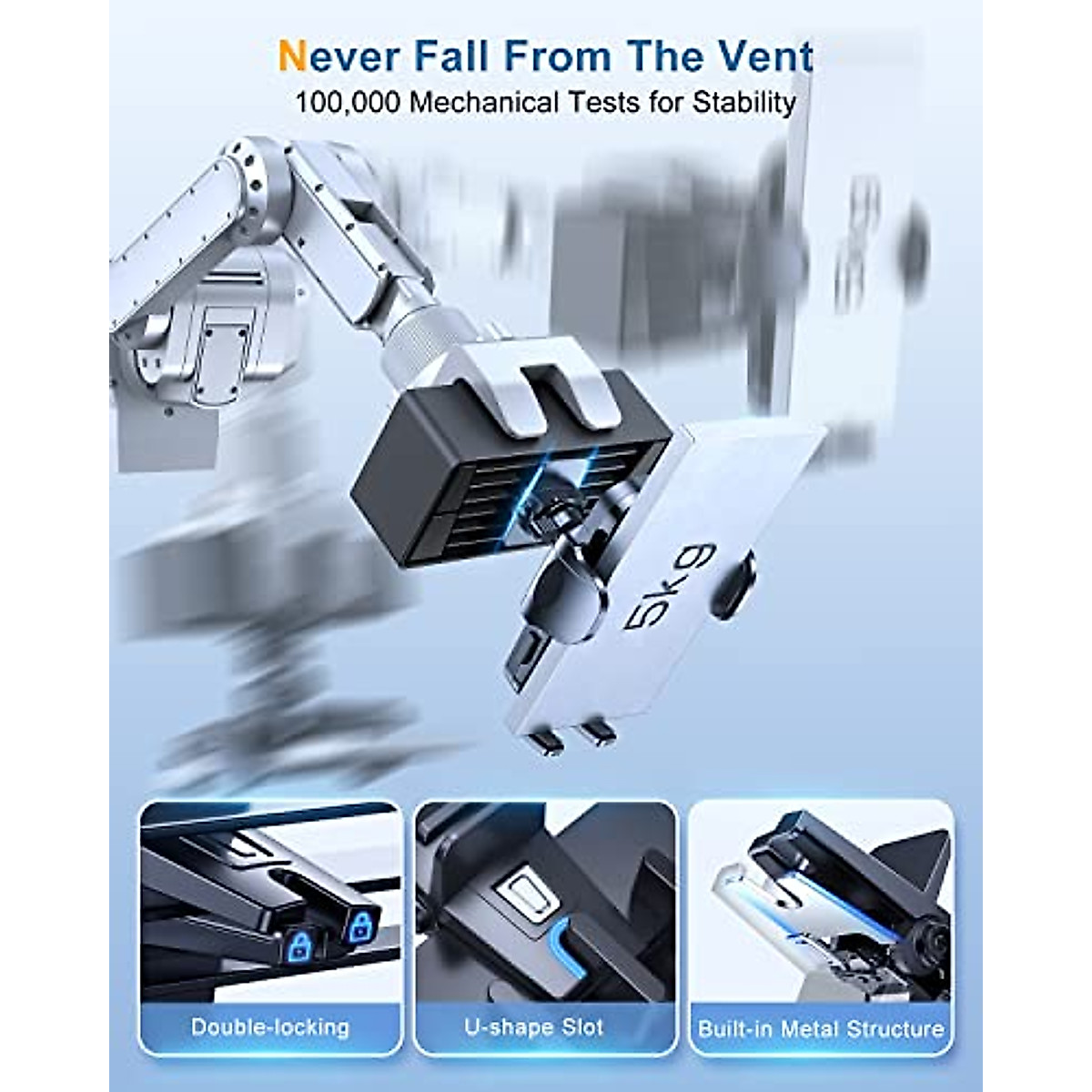 Humixx 【2022 Military-Grade Stability】 Phone Mount for Car Vent Universal Car Phone Holder Mount Hands-Free Cell Phone Holder Car Air Vent for iPhone 13 14 Plus Pro Max Samsung S22 Ultra ＆ All Phones