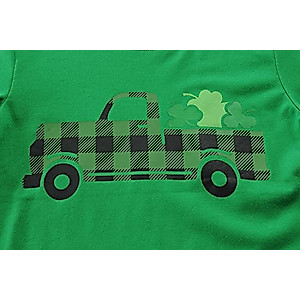 Toddler Boys St. Patrick's Day T-Shirt Unisex Short Sleeve Truck Loads of Luck T-Shirt Kids Boys Tops 4T