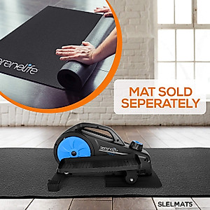 SereneLife Compact Ergonomic Seated Under Desk Exercise Elliptical Machine Mini Exerciser with 8 Resistance Level, Resistance Band LCD Monitor Home Office Leg Exercise Equipment for Seniors Adults