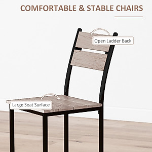 HOMCOM 5-Piece Dining Table Furniture Set Modern Industrial Table with 4 Chairs for Dining Room, Kitchen