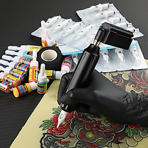 Wireless Tattoo Gun,Solong Rotary Wireless Tattoo Machine with 20Pcs Tattoo Cartridge Needles 1500mAH Tattoo Gun Wireless for Tattoo Artists and Tattoo Beginners with Portable Carry Case