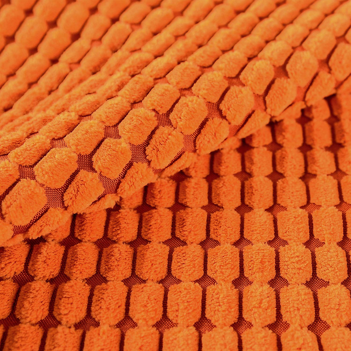 MERNETTE Pack of 2, Corduroy Soft Decorative Square Throw Pillow Cover Cushion Covers Pillowcase, Home Decor Decorations for Sofa Couch Bed Chair 18x18 Inch/45x45 cm (Granules Orange)