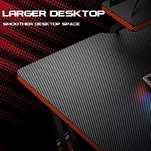 Furmax 40 inch Gaming Desk PC Computer Table Racing Style Home Office Desk Z Shaped Carbon fiber desktop Gamer Workstation with Monitor Stand Cup Holder and Headphone Hook (40 inch)