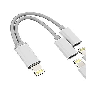 Converter Compatible with iPhone Headphone Adapter Compatible for Lightning Double to Audio Jack and Charger Earphone Charging Splitter 11 12 Mini pro xs xr x 7 8 plus Connector for ipad air for Apple