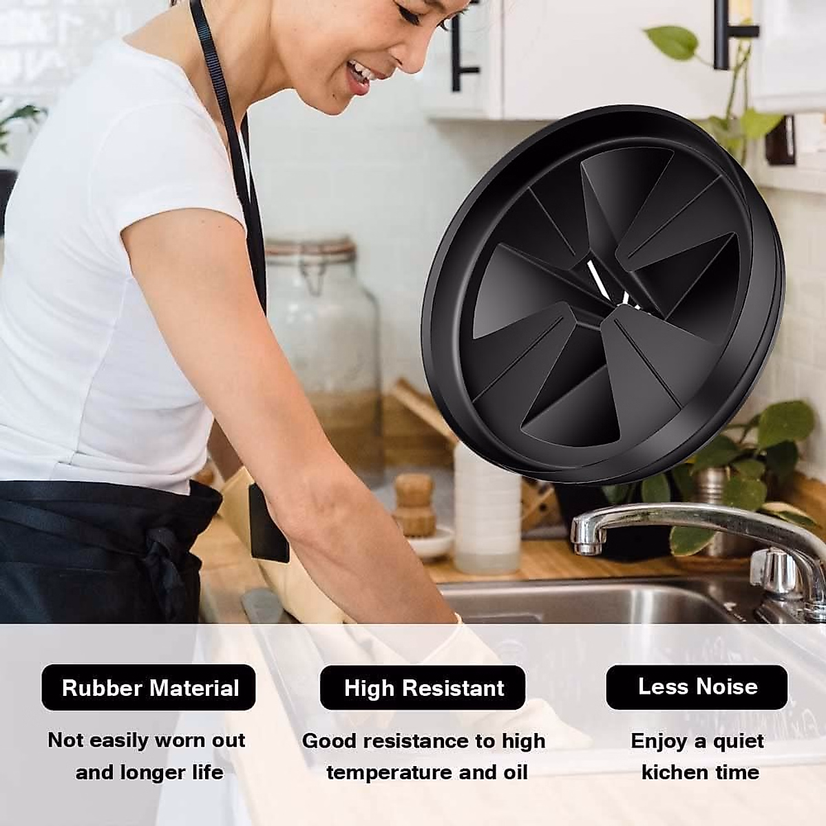 Sink Baffle QCB-AM Replacement for InSinkErator Evolution Series, Garbage Disposal Splash Guards Removable Quiet Collar Drain Plugs, Garbage Disposer Accessories