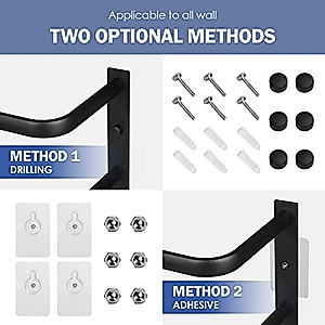 Towel Racks for Bathroom Wall Mounted, Bath Towel Holder, Bathroom Wall Towel Storage, Black Stainless Steel Wall Towel Racks for Rolled Bath Towels, Hand Towels, Washcloths in Bathroom/RV/Camper
